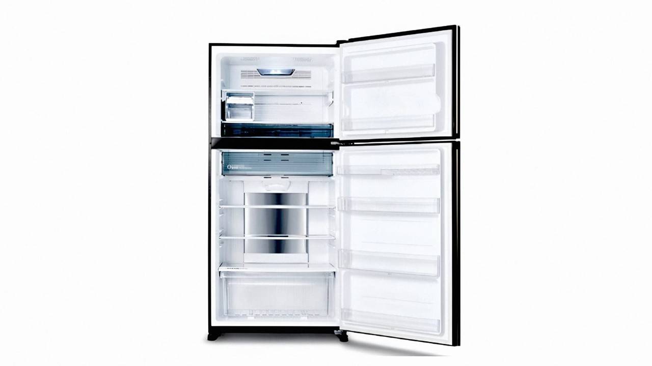 Sharp SJ-YG740G-BK Double Door Refrigerator Black Glass